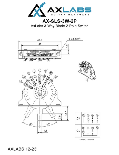 AxLabs 3-Way Blade 2-Pole Switch