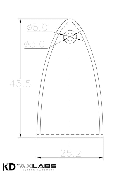 KD By AxLabs Truss Rod Cover - Small Spade Shape, 1-Screw | AxLabs